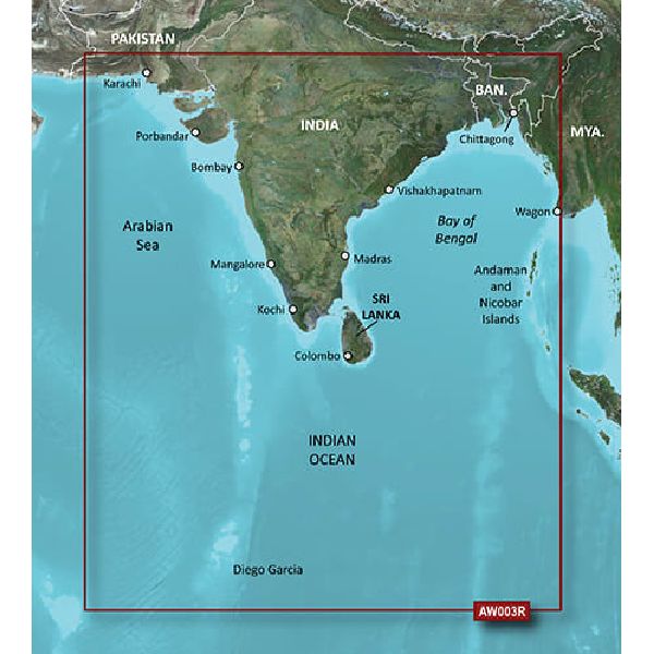BlueChart g3 - Indian Subcontinent Coastal Charts - HXAW003R - GARMIN ...