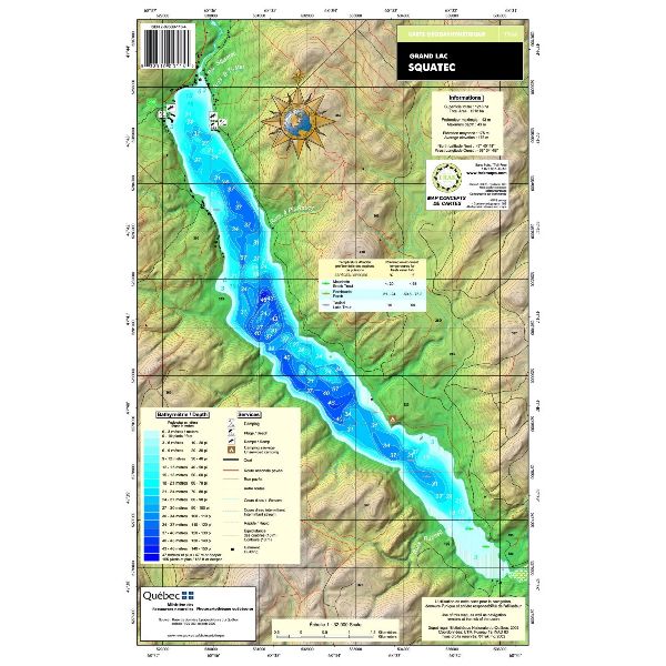 Paper chart : Grand Lac Squatec - TRAKMAPS | Raytech Electronic